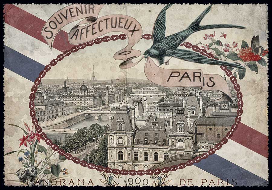 Carte Postale Paris Vintage - Souvenir Affectueux PPOF 110 - Emmanuel Gill