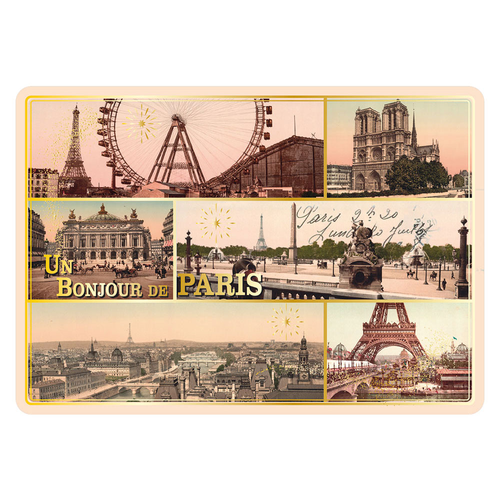 Carte Postale Paris Souvenir - Multivues Une Bonjour de Paris CPD O88 ...